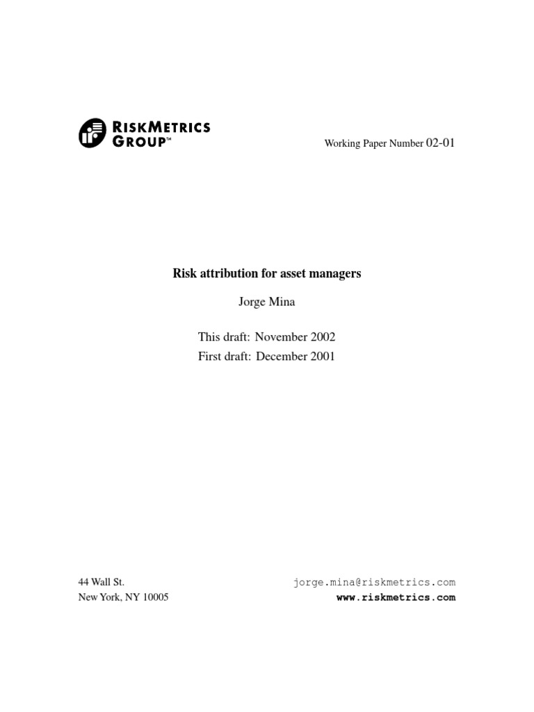 Risk Attribution Methodology Guide | PDF | Beta (Finance) | Value At Risk