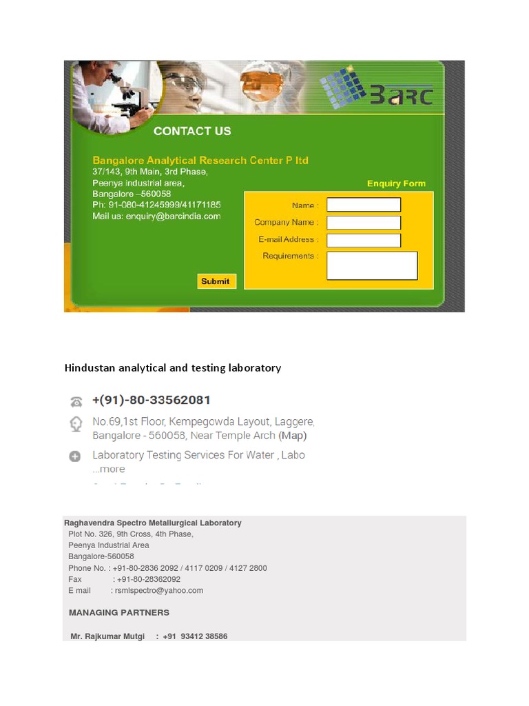 Hindustan Analytical and Testing Laboratory: Managing Partners | PDF