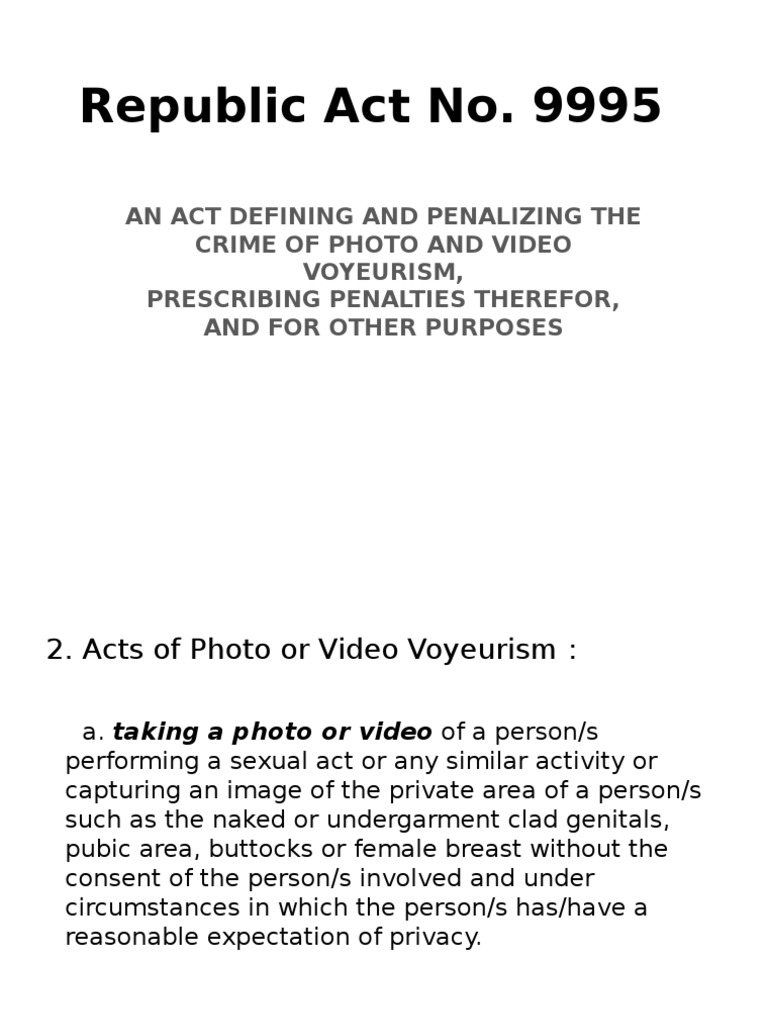 Presentation - RA 9995 | PDF | Obscenity | Crime & Violence