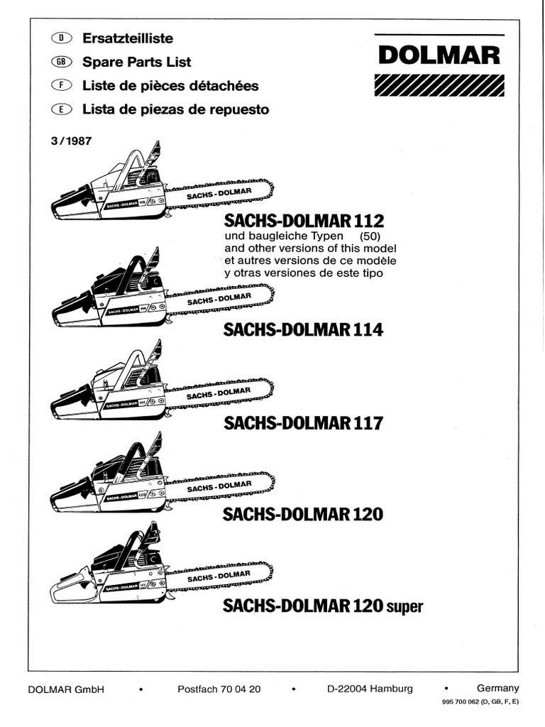 Dolmar 112 114 117 119 120 and 120S PDF | PDF