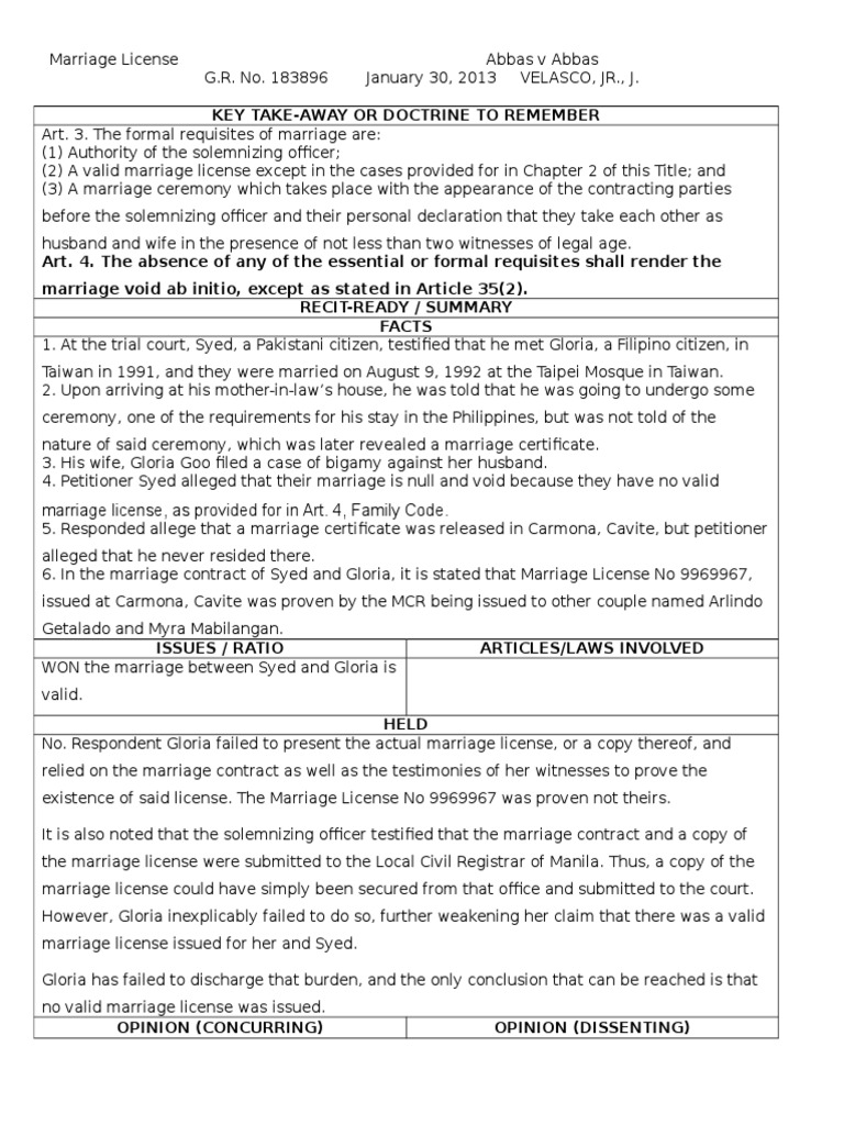 Marriage License, As Provided For in Art. 4, Family Code | PDF ...