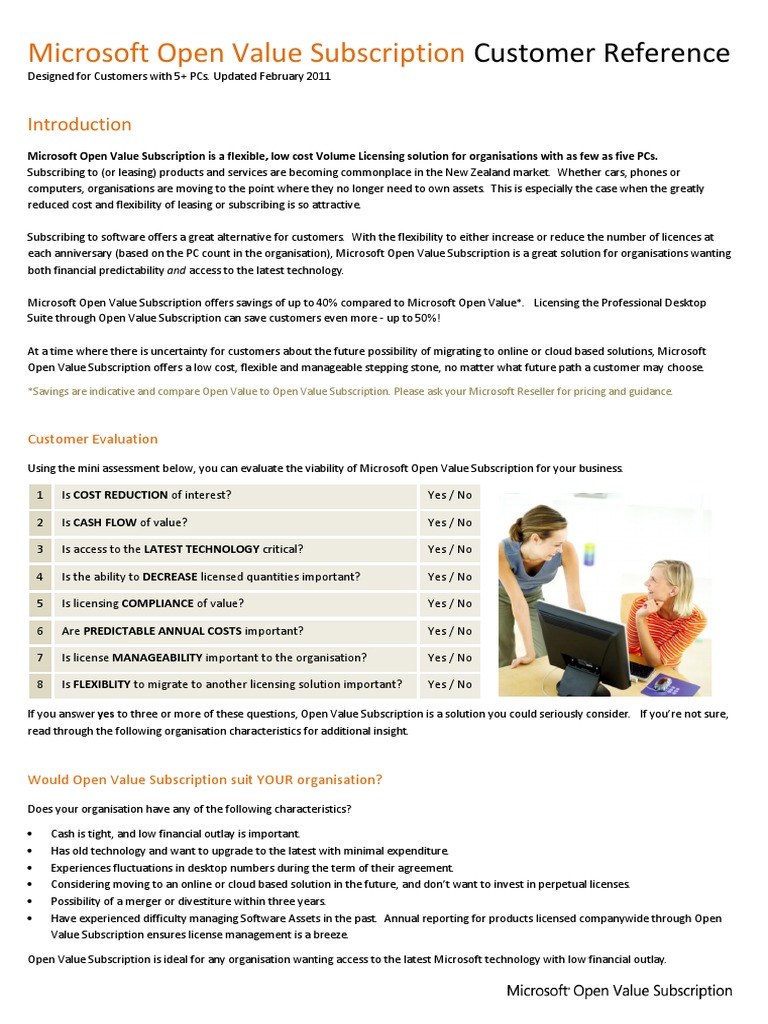 Open Value Subscription Customer Reference | PDF | Subscription ...