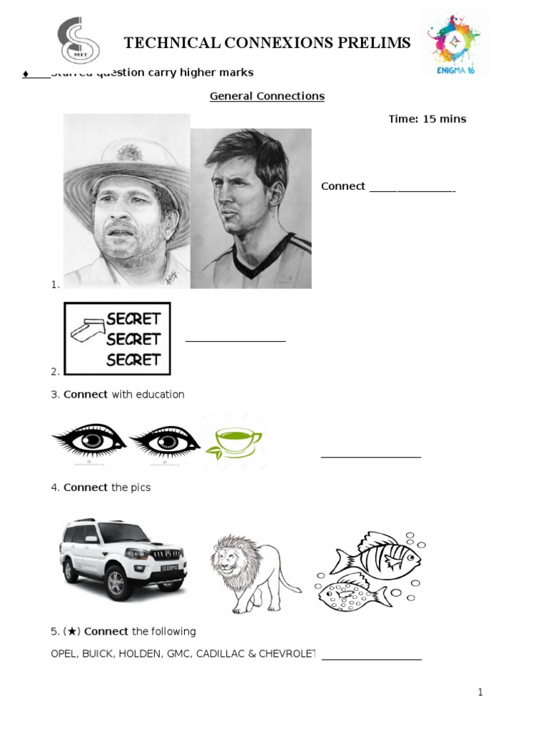 Connect The Pictures | PDF