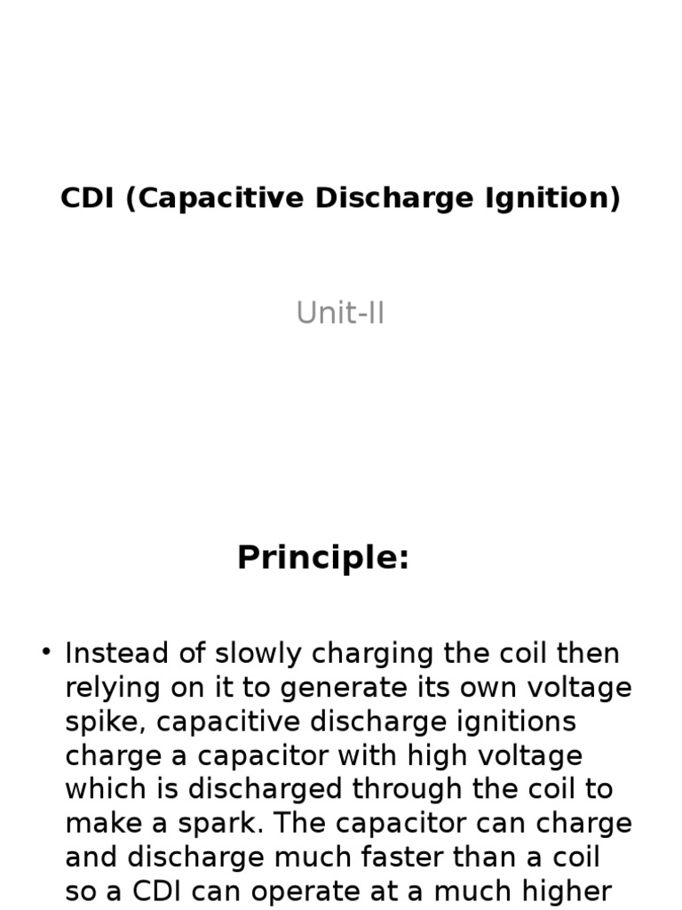 CDI (Capacitive Discharge Ignition) : Unit-II | PDF | Ignition System ...