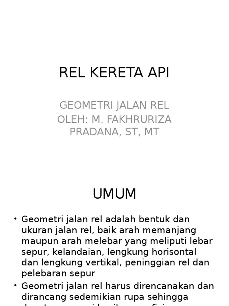 Jalan Rel 5 Geometri Jalan Rel | PDF