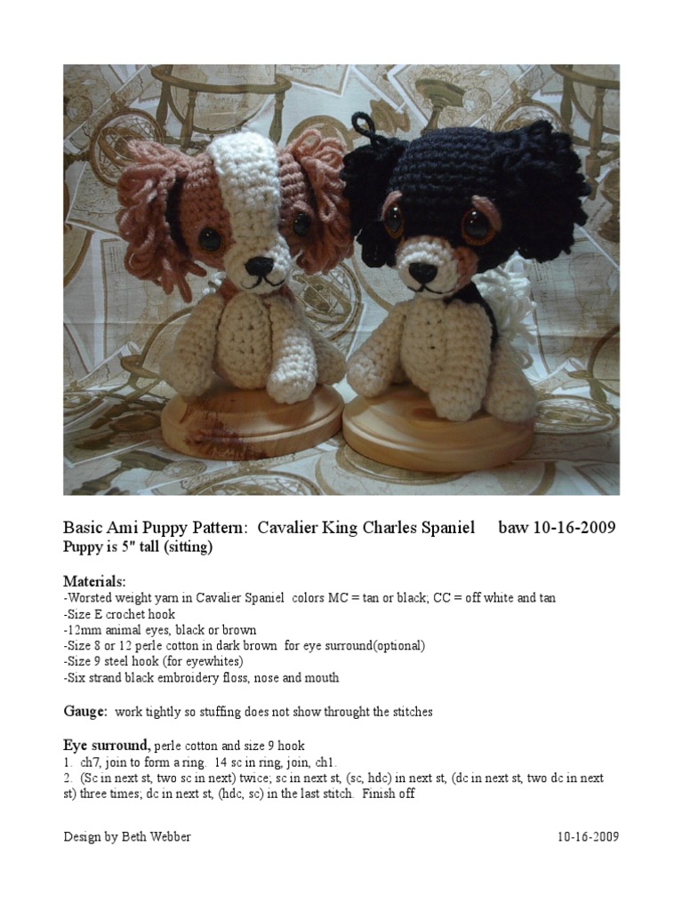 Cavalier King Charles Puppy Pattern | PDF | Amigurumi | Crochet