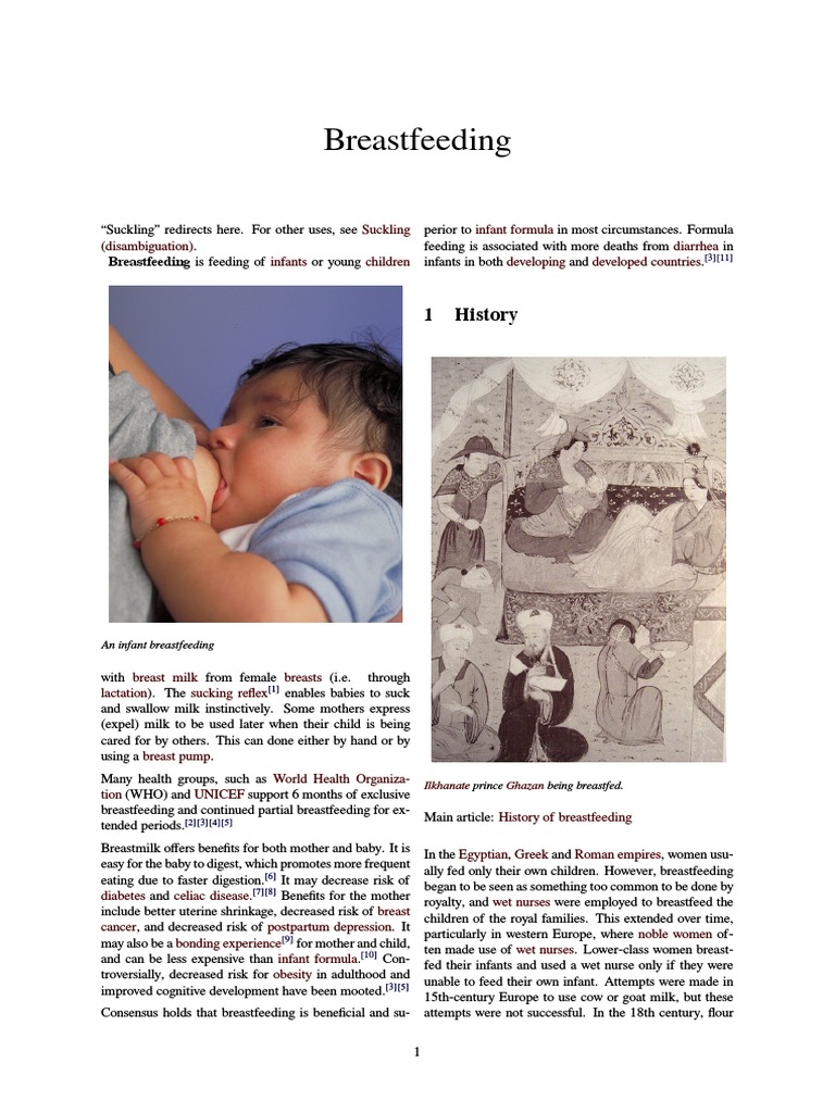 Breastfeeding: 1 History | PDF | Lactation | Breastfeeding
