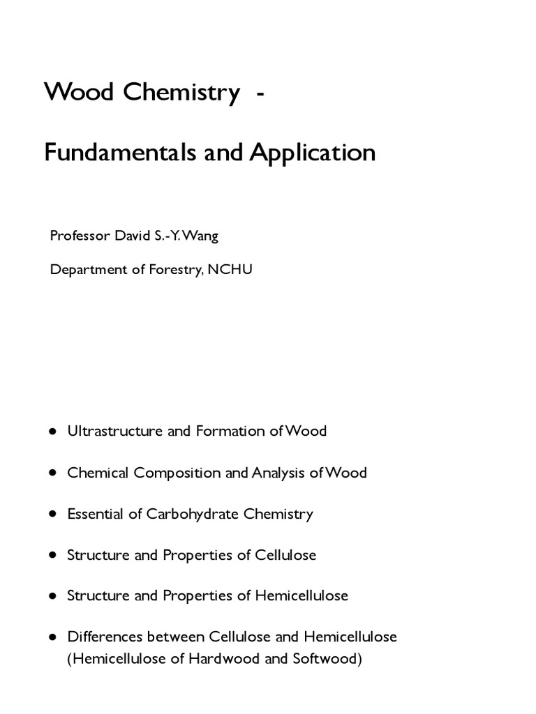 Wood Chemistry - Fundamentals and Application | PDF | Cellulose | Wood