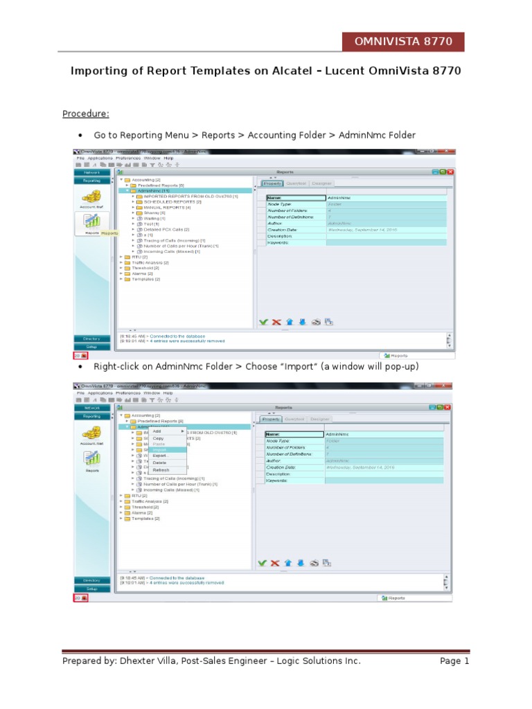 Importing of Report Templates | PDF