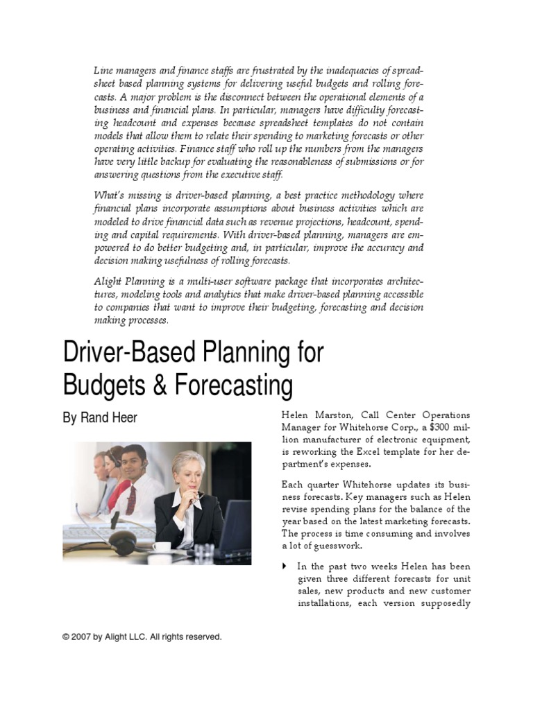 Driver Based Planning | PDF | Spreadsheet | Forecasting