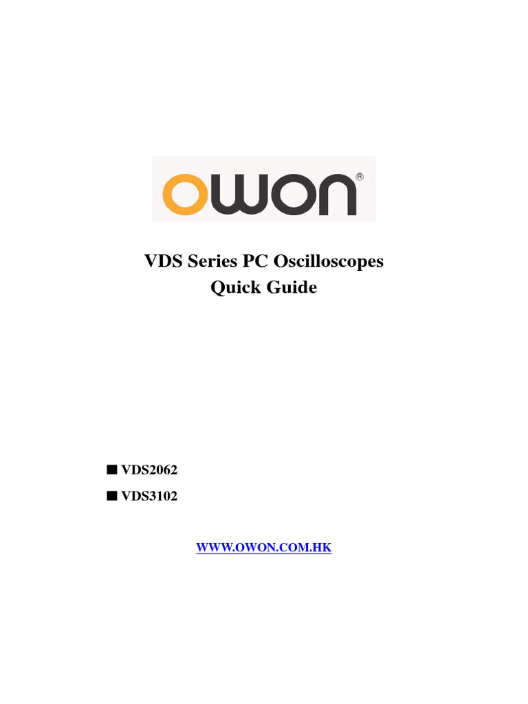 VDS Series Oscilloscopes QUICK - GUIDE - V1.03 | PDF | Electrical ...