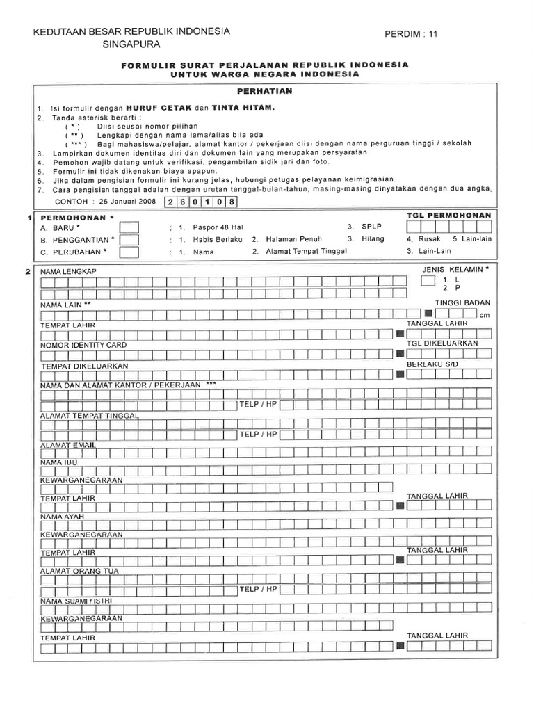 Form Visa Dan Perdim 11