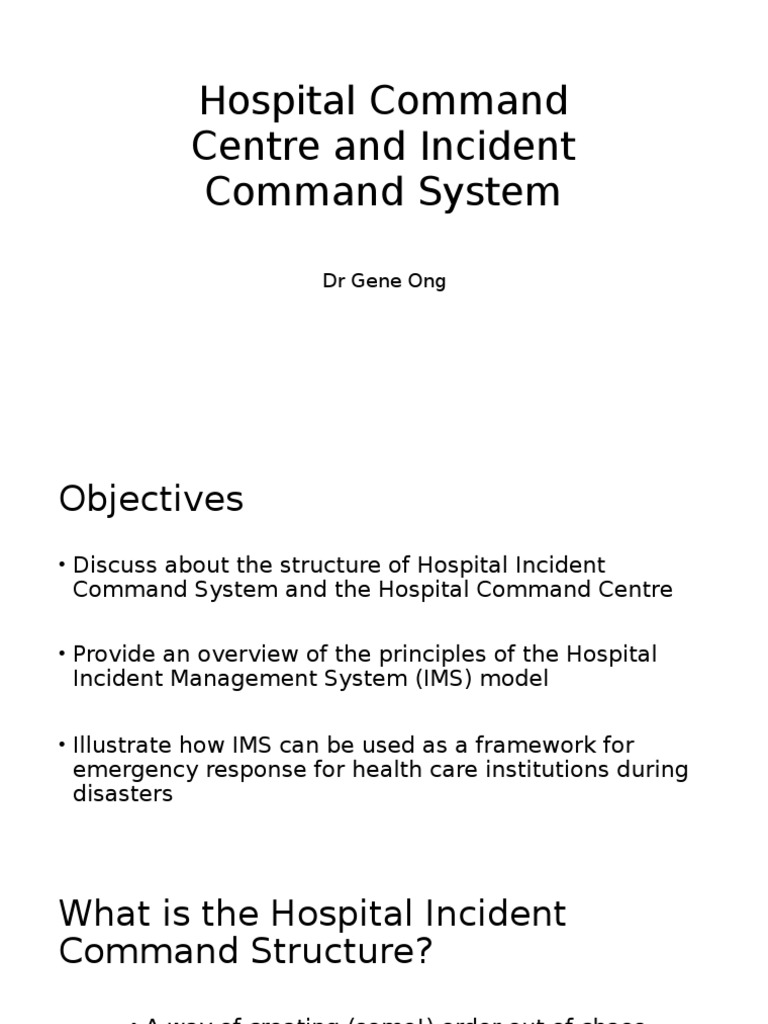 Hospital Incident Command System Overview | PDF | Incident Command ...