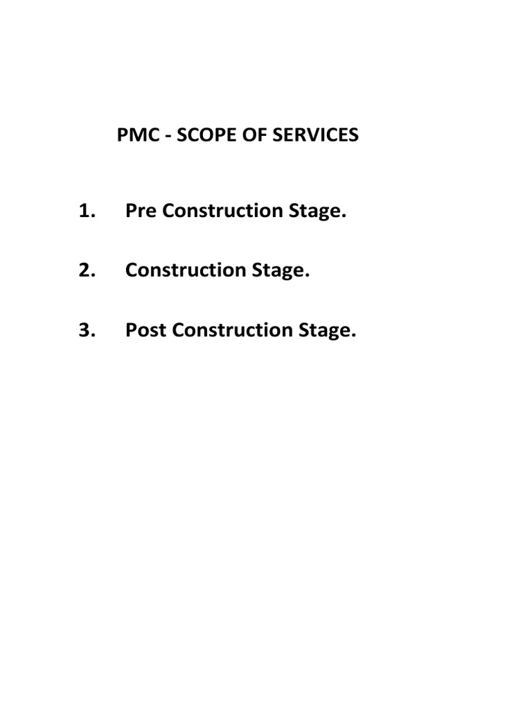 PMC - Scope of Services | PDF | Business | Economies