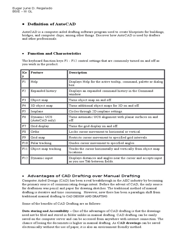 Definition of Autocad: Function and Characteristics | PDF | Technical ...