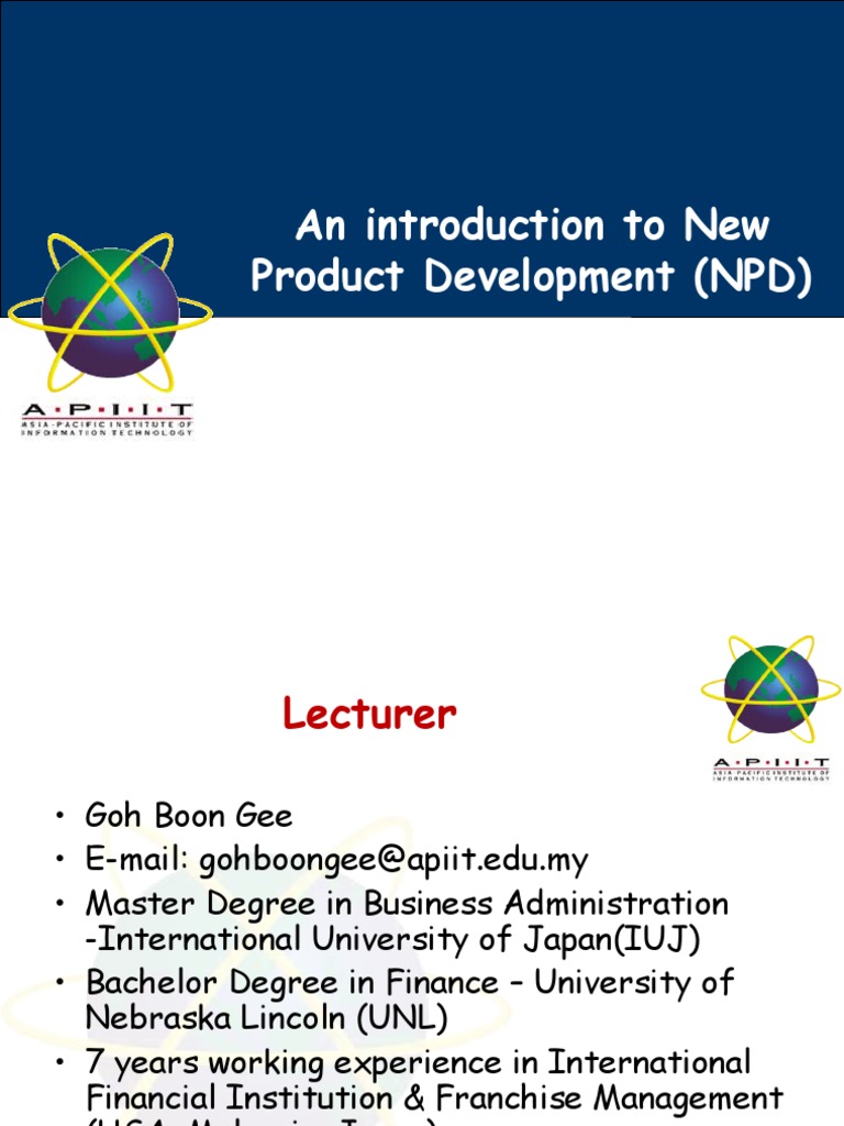 Lecture 01 and 02-Introduction To New Product Development | PDF | New ...