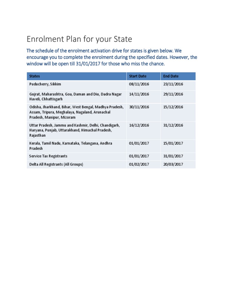 Enrolment Plan | PDF | Economy Of India | Government Of India