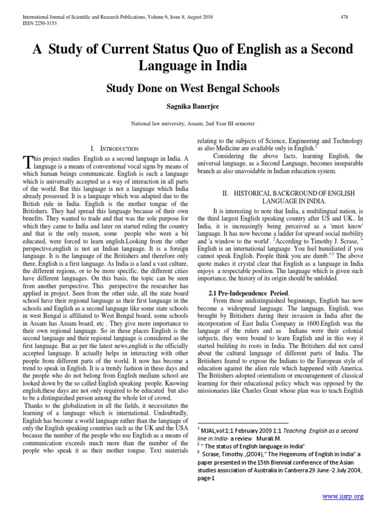 Status of English in West Bengal Schools | PDF | British Raj | English ...