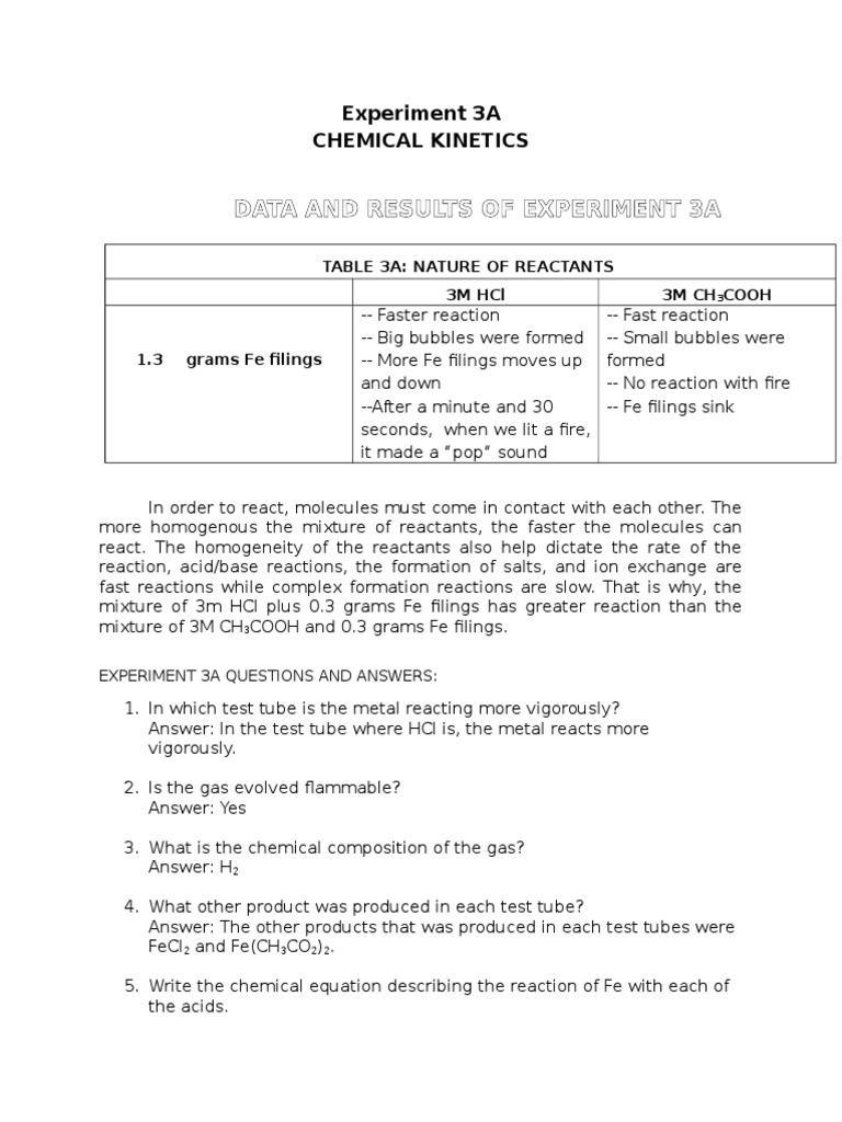 Data and Results of Experiment 3A | PDF