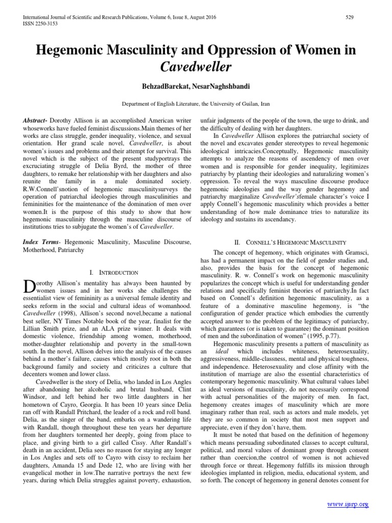 Hegemonic Masculinity and Oppression of Women in Cavedweller ...