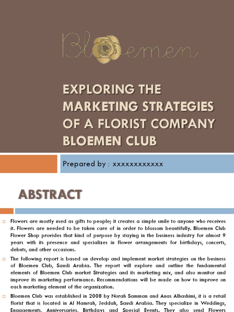 Floral Marketing Plan | PDF