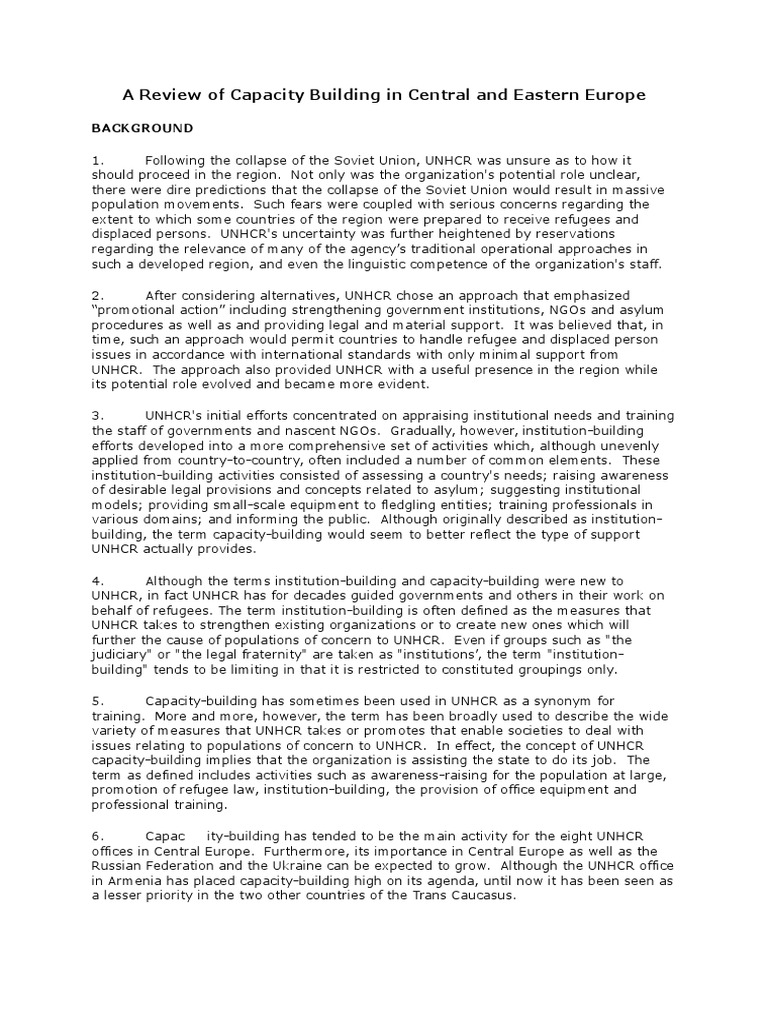 A Review of Capacity Building in Central and Eastern Europe | PDF ...