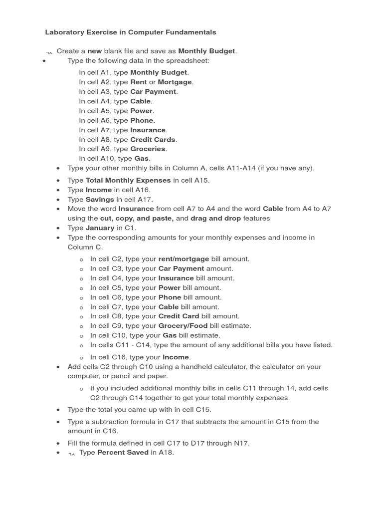 Laboratory Exercise in Computer Fundamentals | PDF | Business