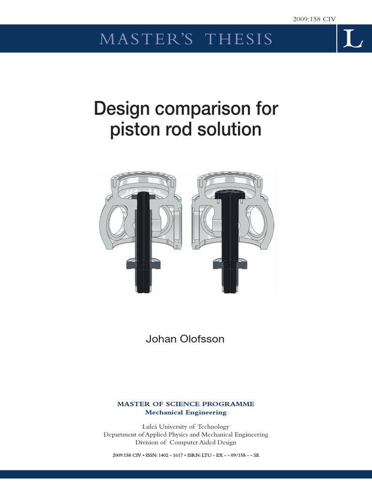 Design comparison for piston rod solution | PDF | Strength Of Materials ...