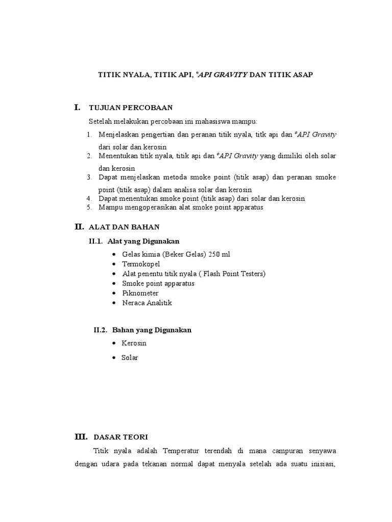 Titik Nyala Dan Titik Api | PDF