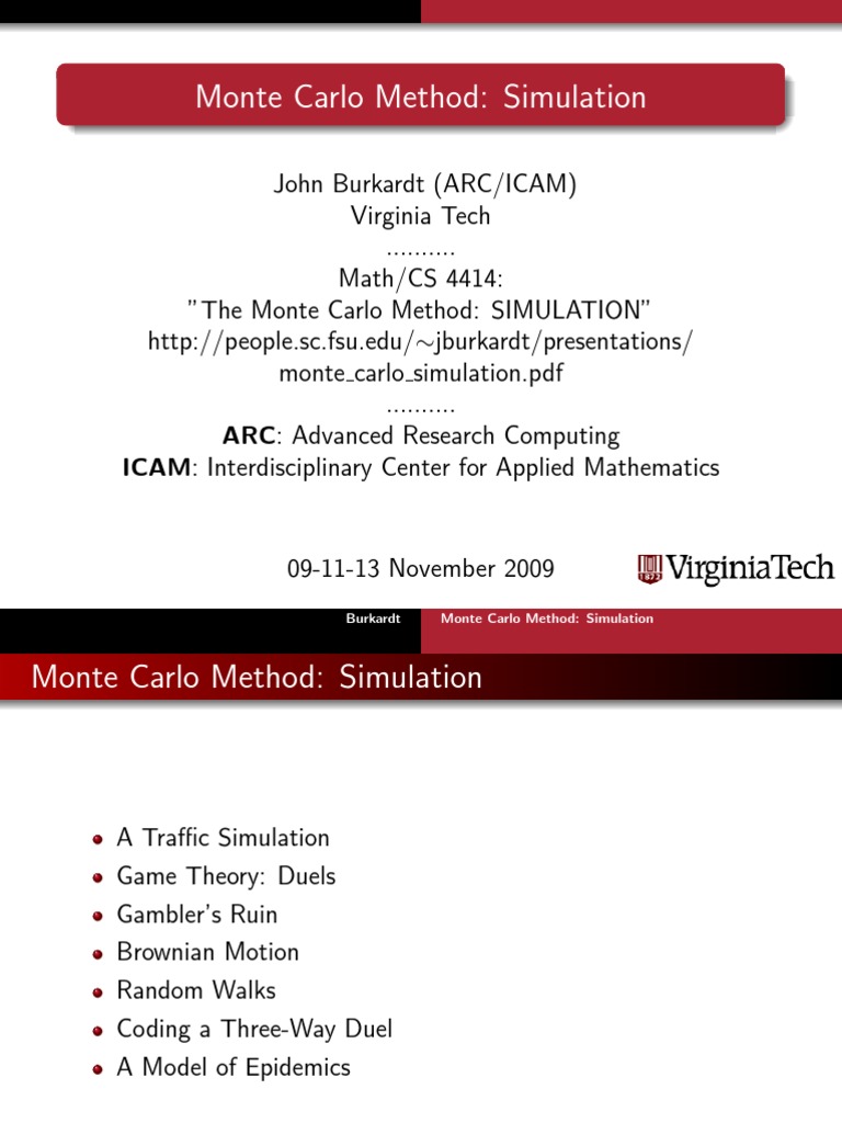 Monte Carlo Simulation | PDF | Computer Simulation | Monte Carlo Method