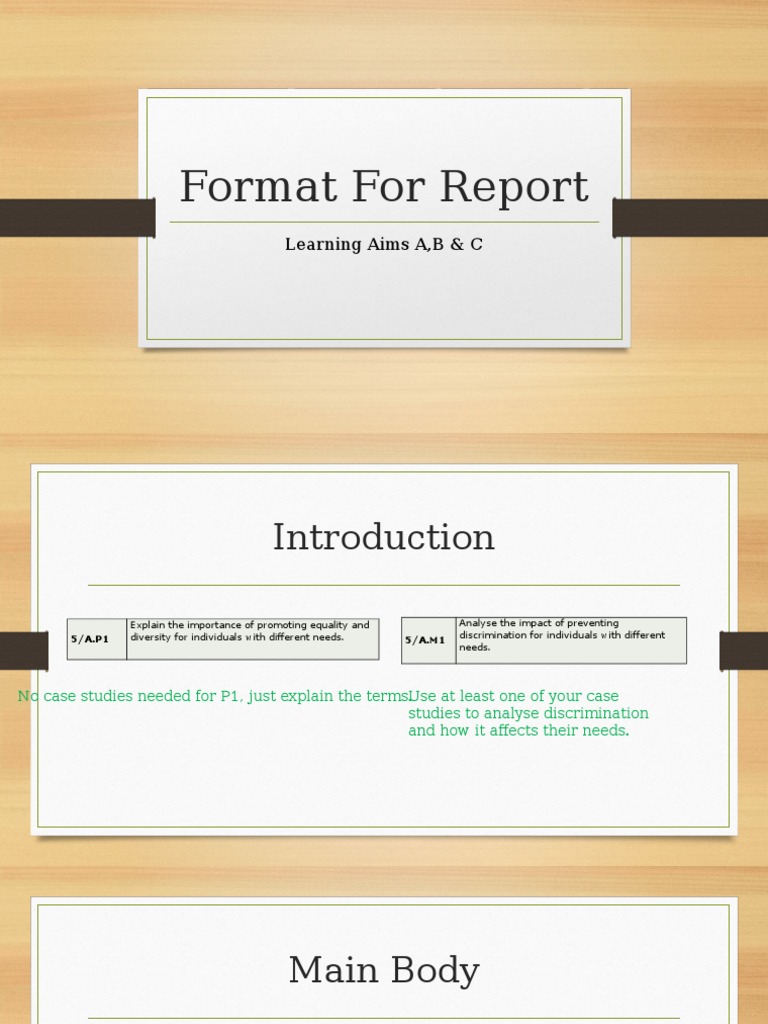 how to complete report 1