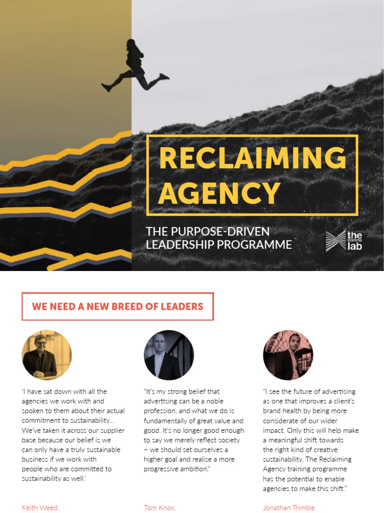 Reclaiming Agency Prospectus | PDF | Leadership | Sustainability