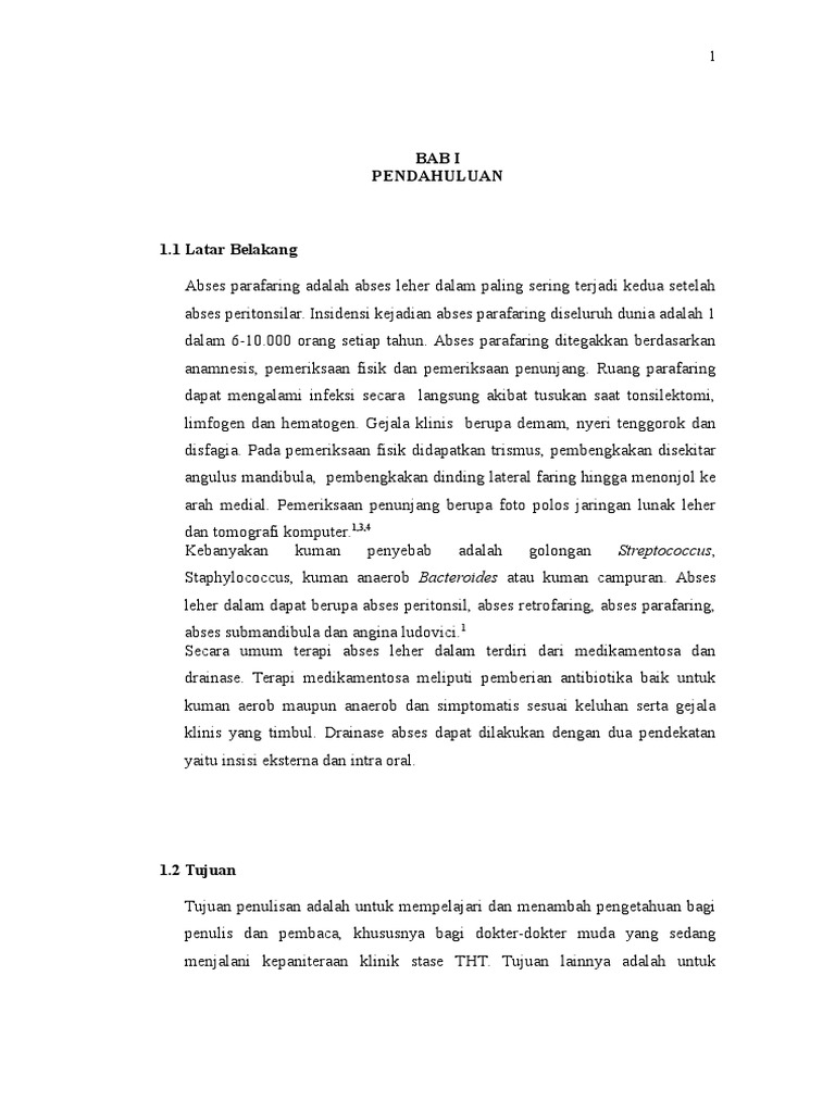 Diagnosis dan Terapi Abses Parafaring | PDF