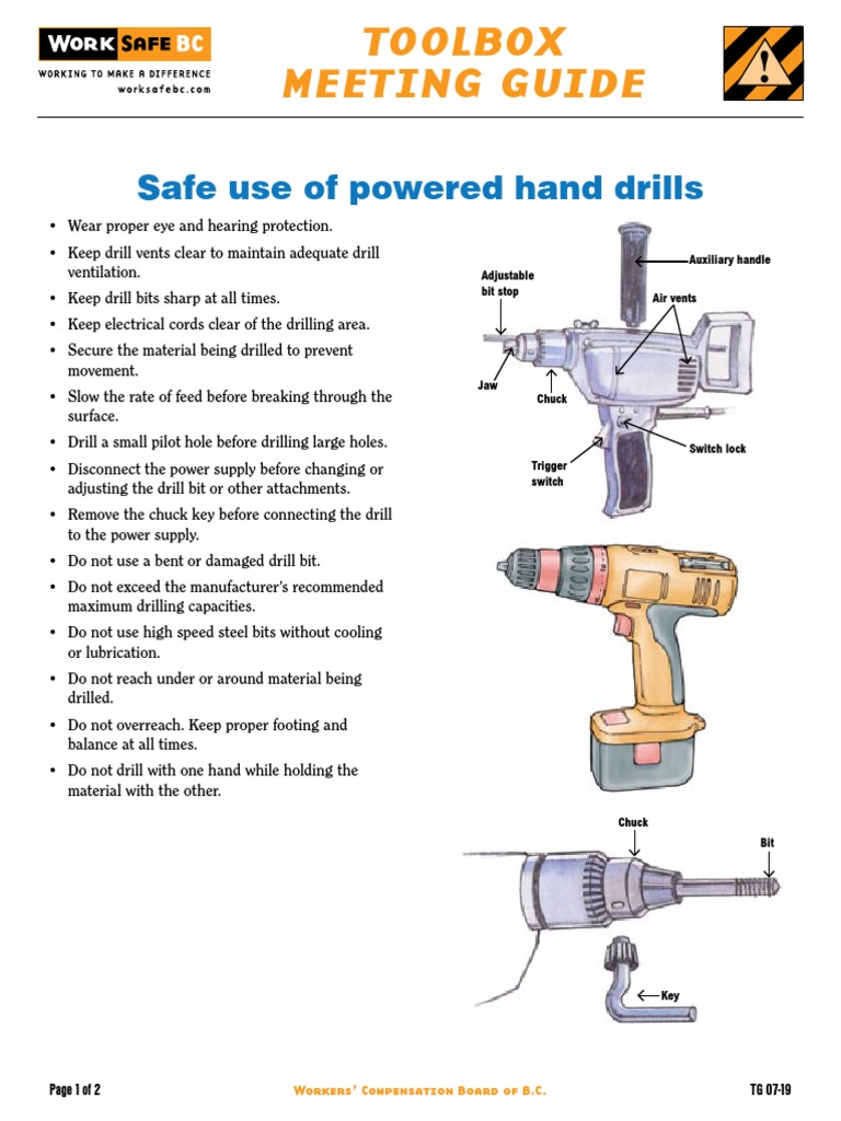 Safe Use of Powered Hand Drills | PDF