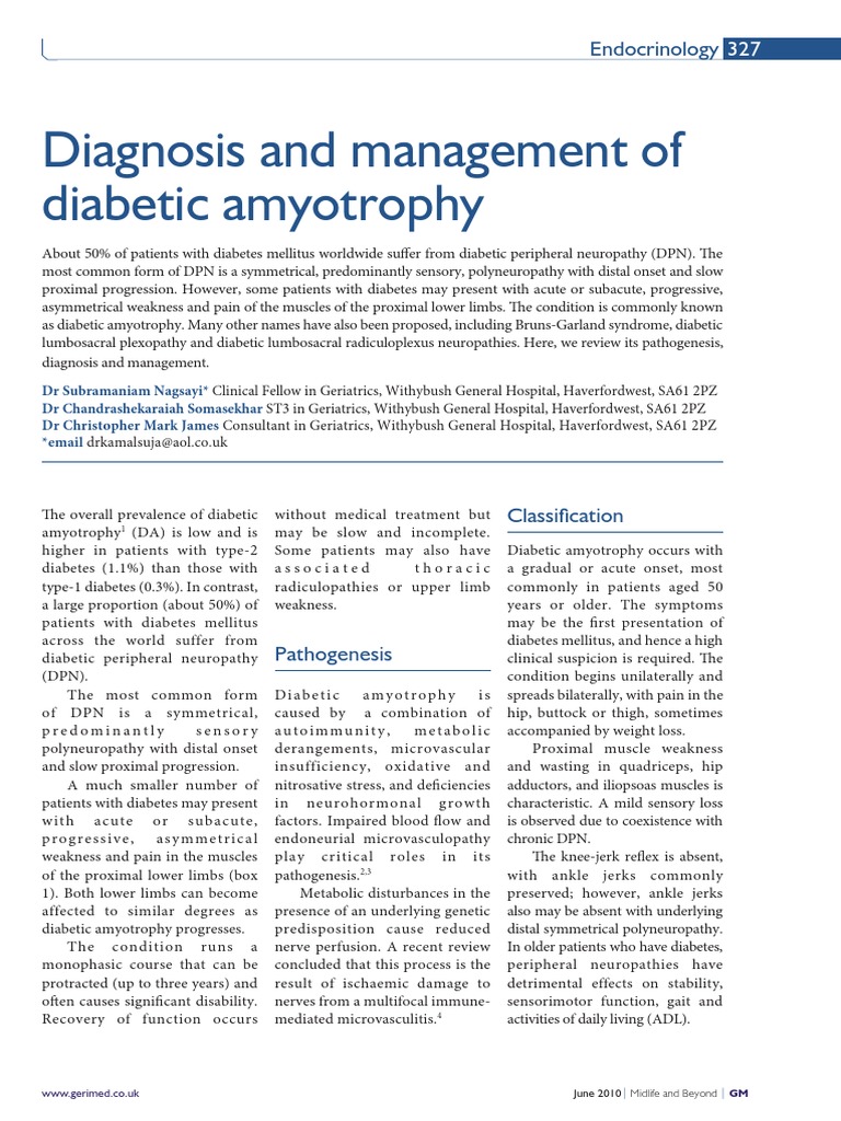 Diabetic Amyotrophy | Peripheral Neuropathy | Diabetes Mellitus