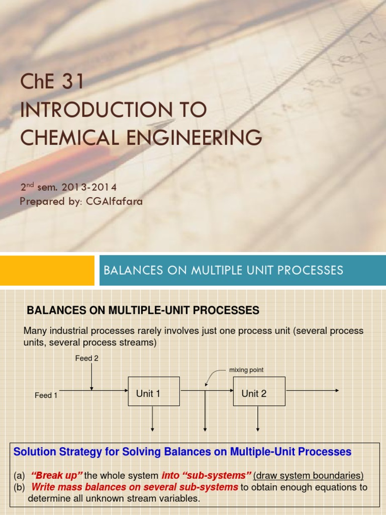 4 Material Balances Multiple Unit Processes | PDF | Filtration | Air ...