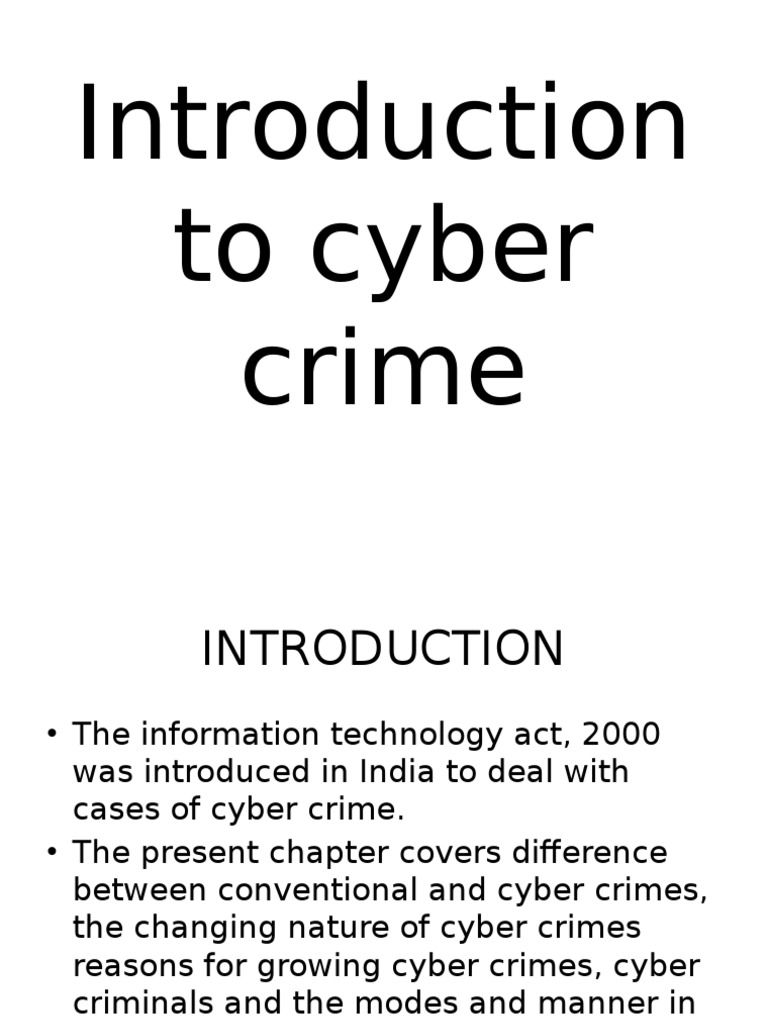 Introduction to Cyber Crime | Cybercrime | Security Hacker