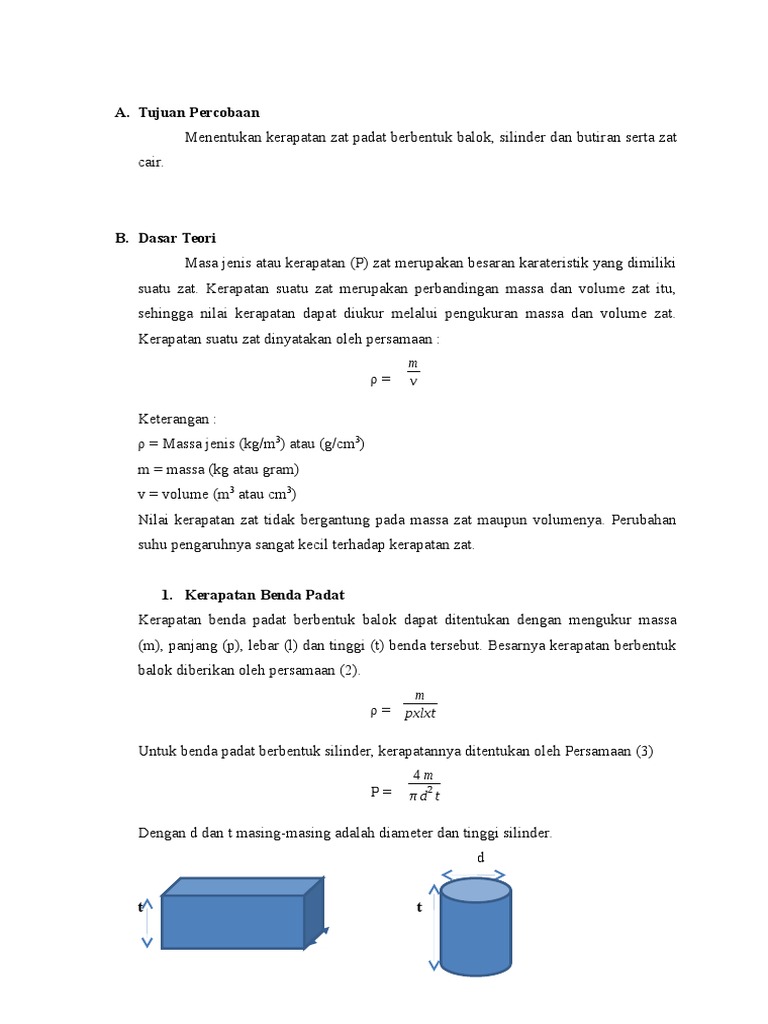 Kerapatan Zat | PDF