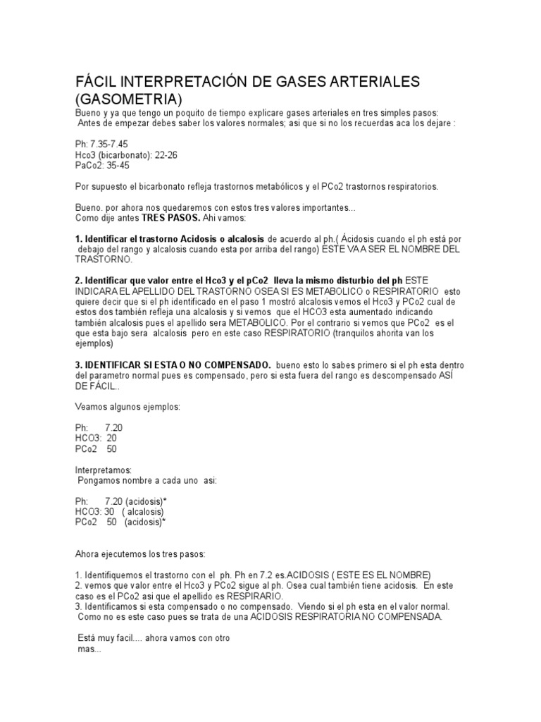 Fácil Interpretación de Gases Arteriales | Metabolismo | Enfermedades y ...