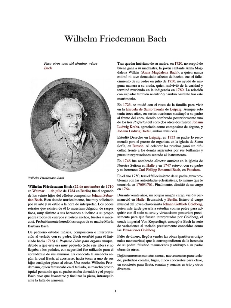 Wilhelm Friedemann Bach | PDF | Familia de Bach | Johann Sebastian Bach