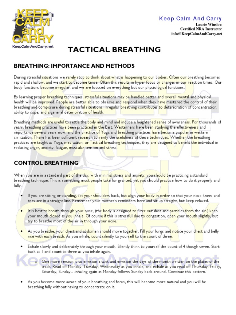 Tactical Breathing | PDF | Exhalation | Breathing