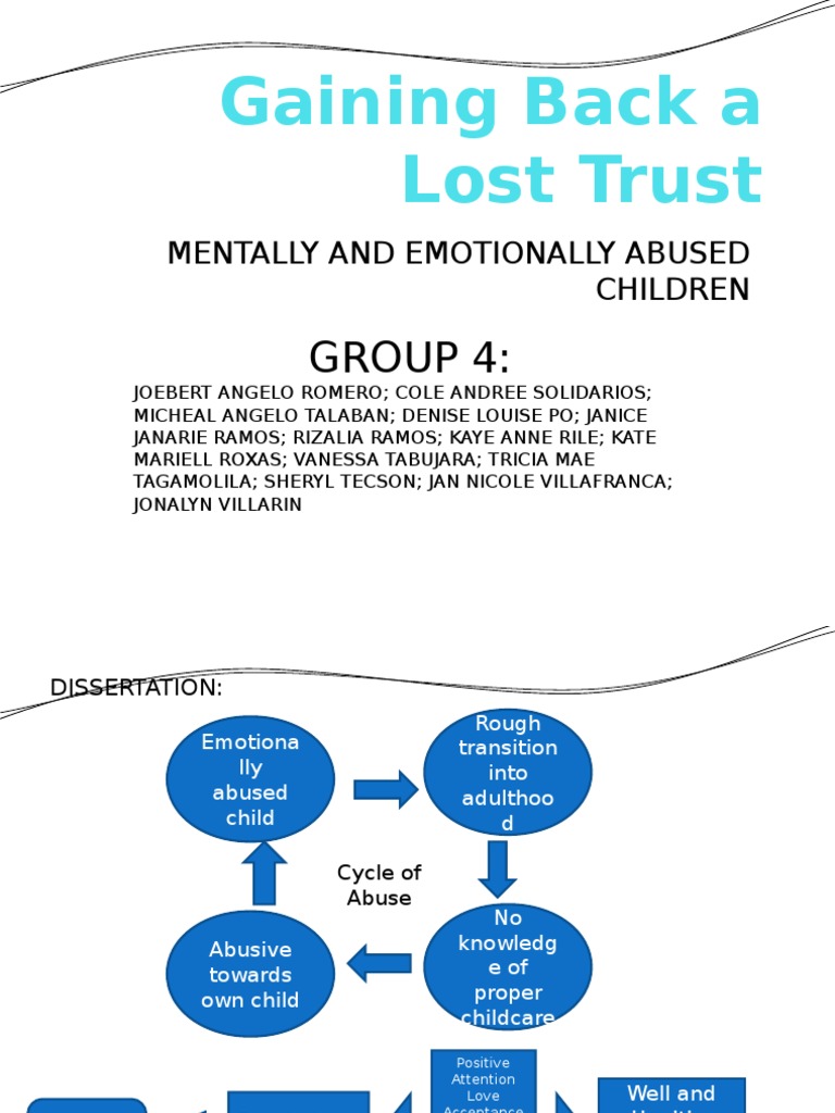 Gaining Back A Lost Trust | PDF | Psychological Abuse | Caregiver