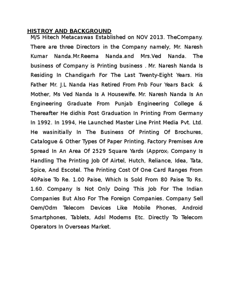 Histroy and Background | PDF