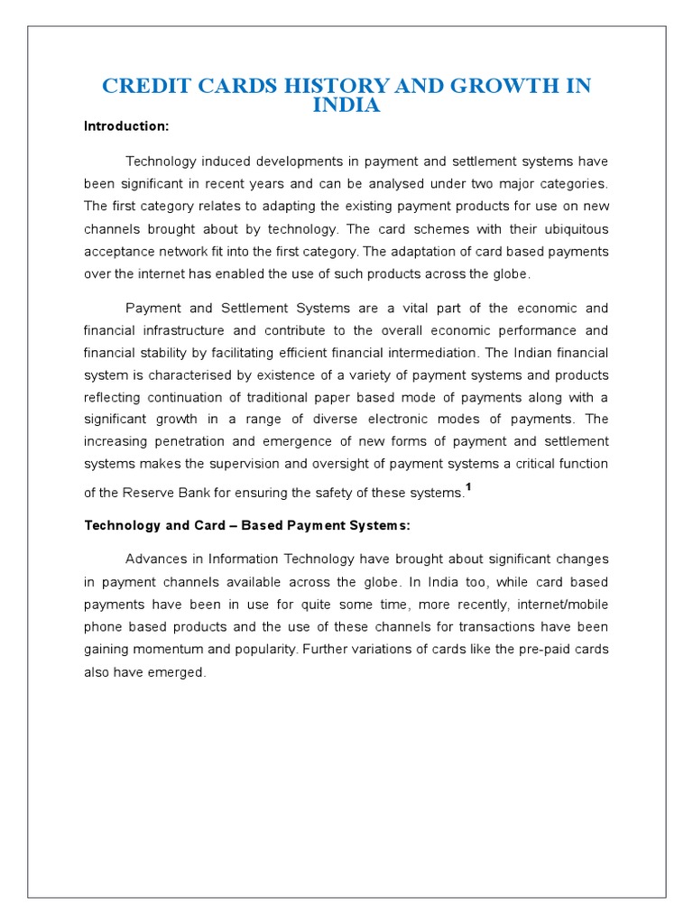 119-Credit Cards History and Growth in India | PDF | Debit Card ...