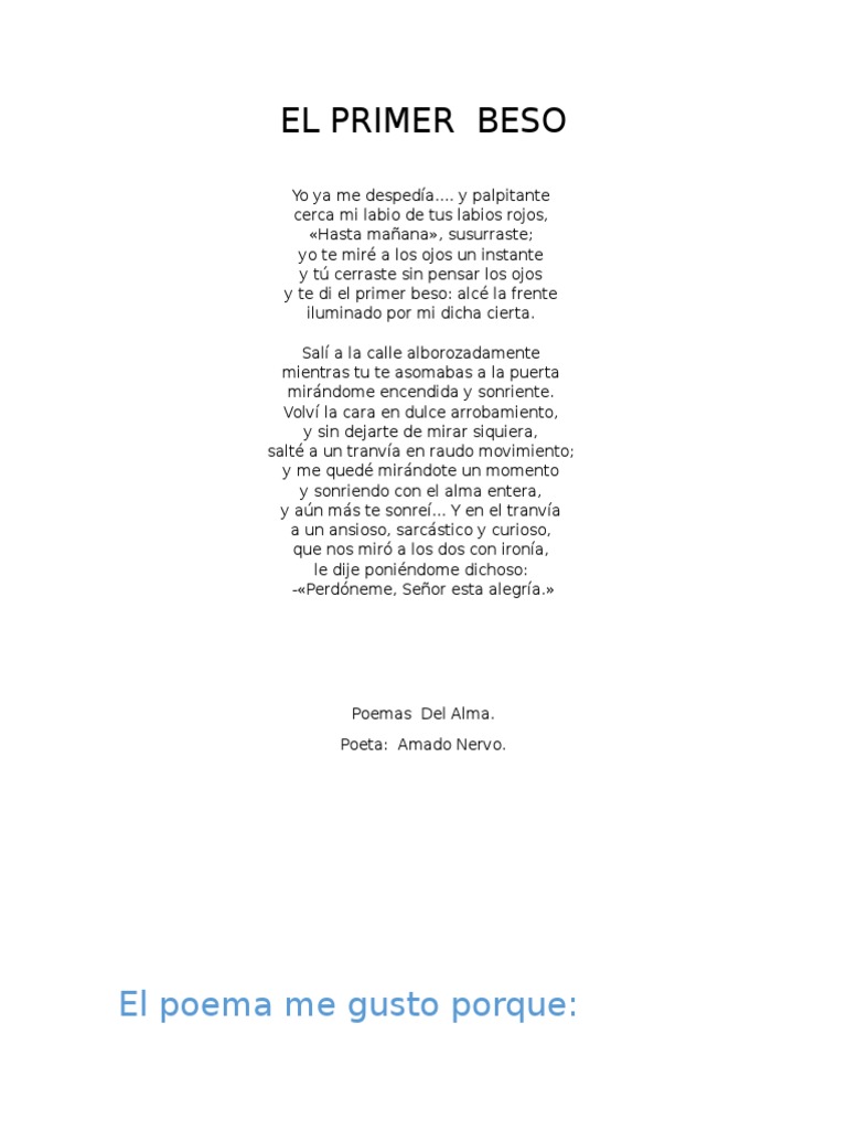El Primer Beso Amado Nervo | PDF El Primer Beso Amado Nervo | PDF