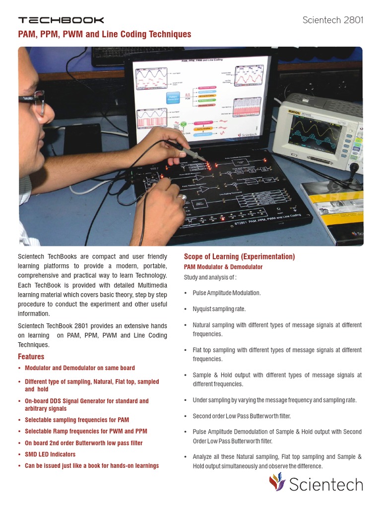 PAM, PPM, PWM and Line Coding Techniques: Scientech 2801 | PDF | Modulation | Sampling (Signal ...