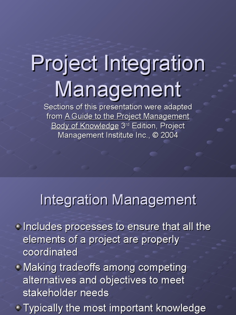 Project Integration Management | PDF | Project Management | Production ...