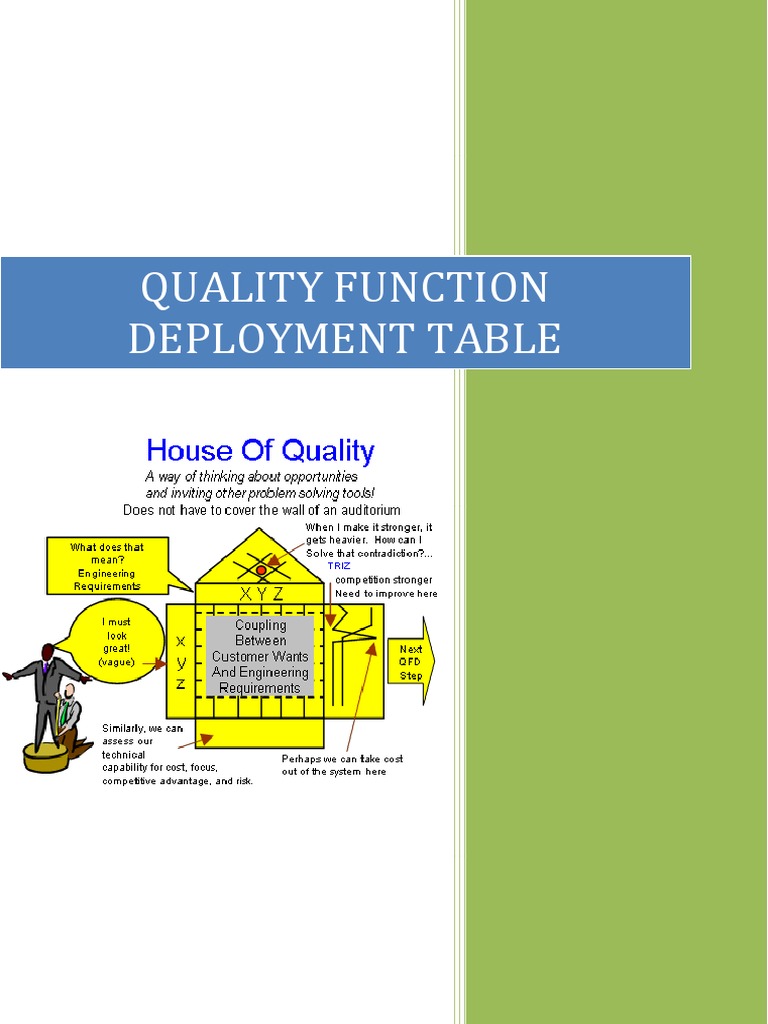 Quality Function Deployment Table | PDF