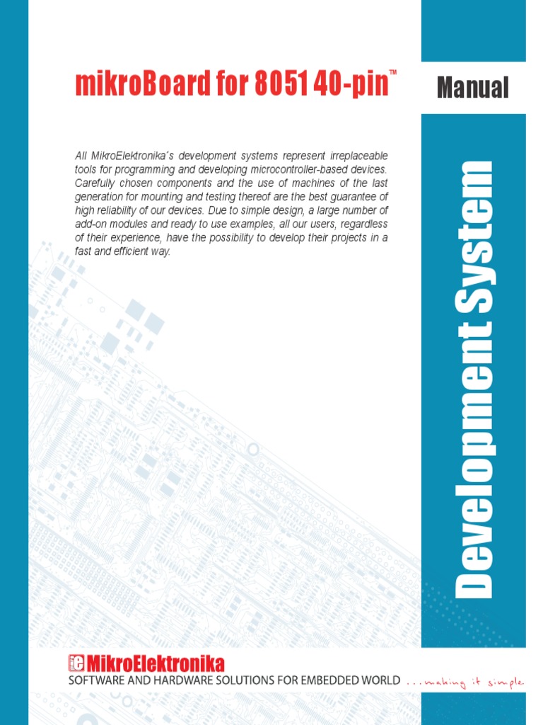 Mikroboard For 8051 40-Pin: Manual | PDF | Microcontroller | Classes Of Computers