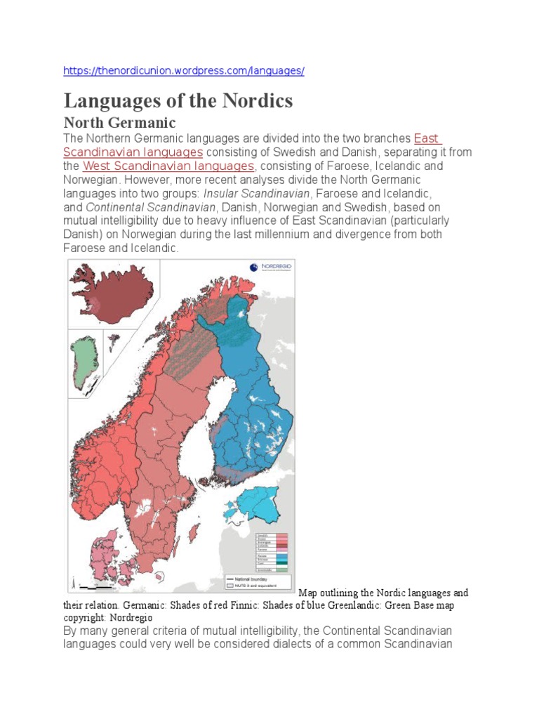 Languages of The Nordics | PDF | Scandinavia | Nordic Countries